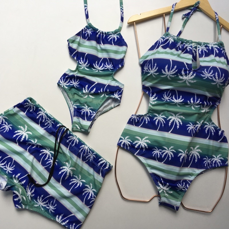 Kit Família Mãe Filha Pai - 2 Maios 1 Sunga - Moda Praia TROPICAL | Shopee Brasil