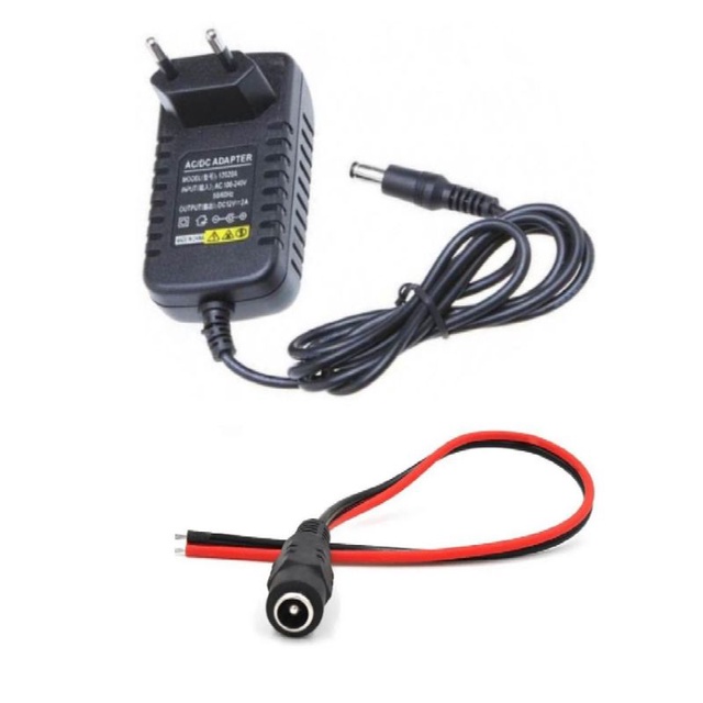 Fonte De Energia Estabilizada 12v 2a + Plug fêmea rabicho Para Cftv ...