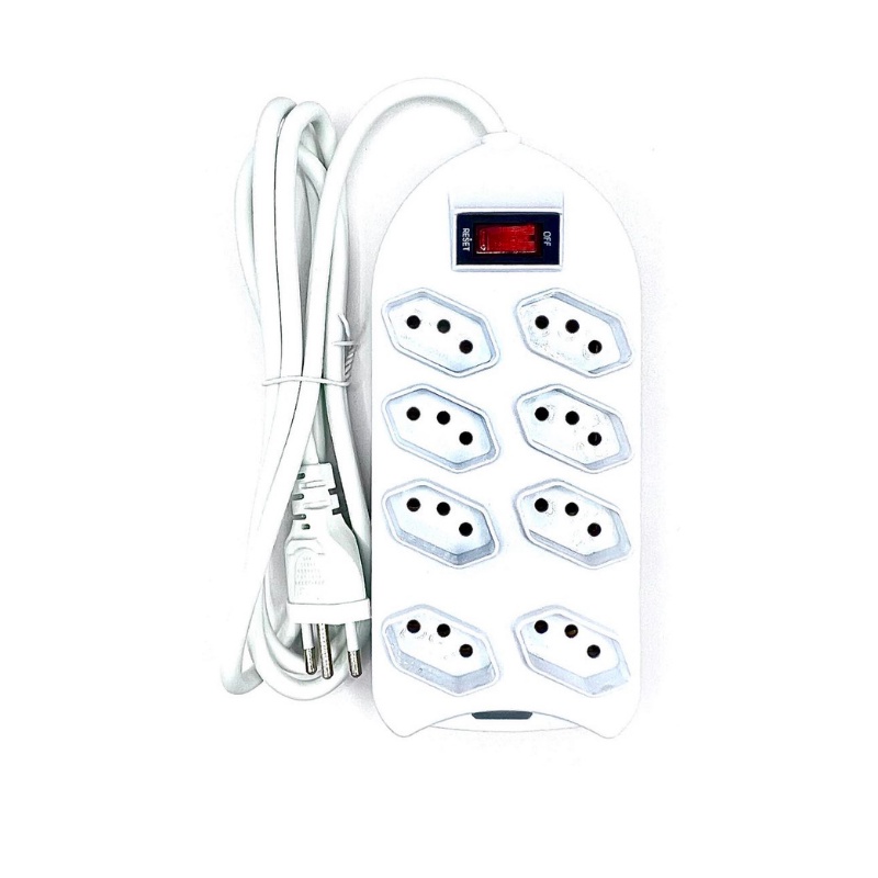 Filtro de Linha Extensão de 8 Tomadas Tripolar com interruptor de ligar/desligar SL7508 XTRAD ...