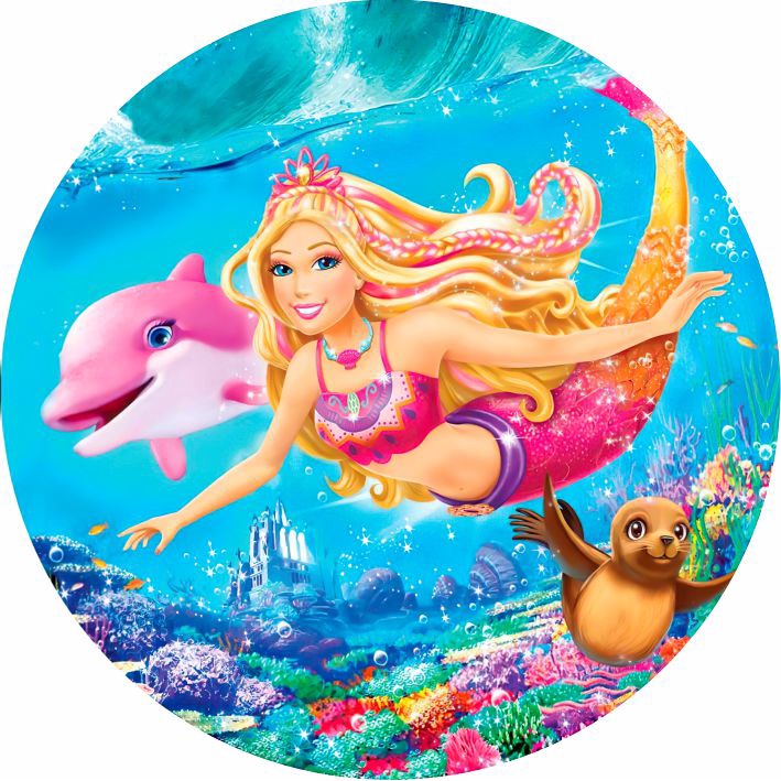 Painel Redondo Barbie Sereia | Shopee Brasil