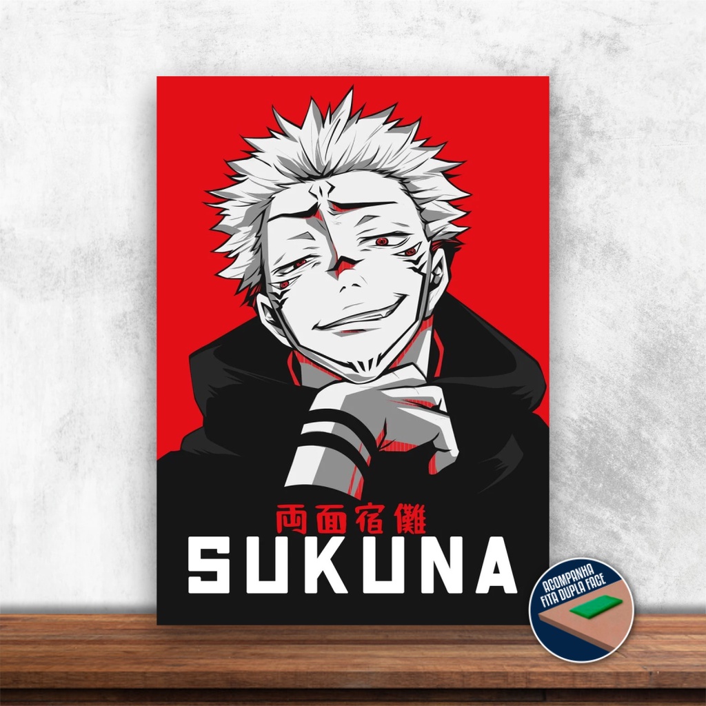 Quadros SUKUNA em MDF | 20x28 CM | Animes, Geek, Nerd, Jujutsu Kaisen ...