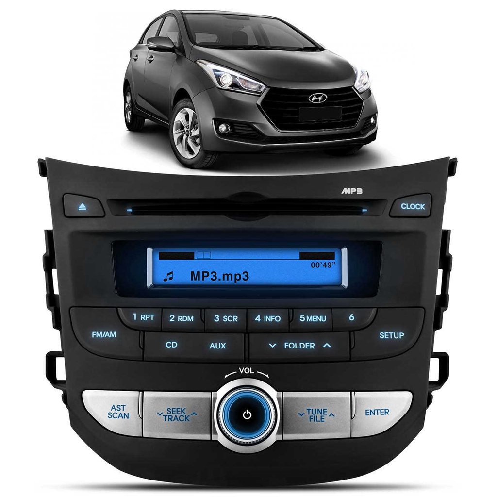 Rádio Automotivo HB20 2012 2013 2014 2015 2016 Som MP3 Player 1 Din CD ...