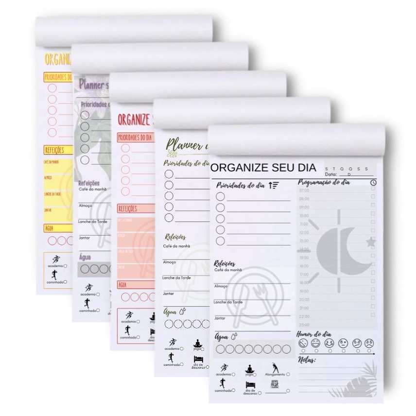 Planner do Dia Rotina Diário Daily Organizador 1, 2 e 4 blocos | Shopee ...