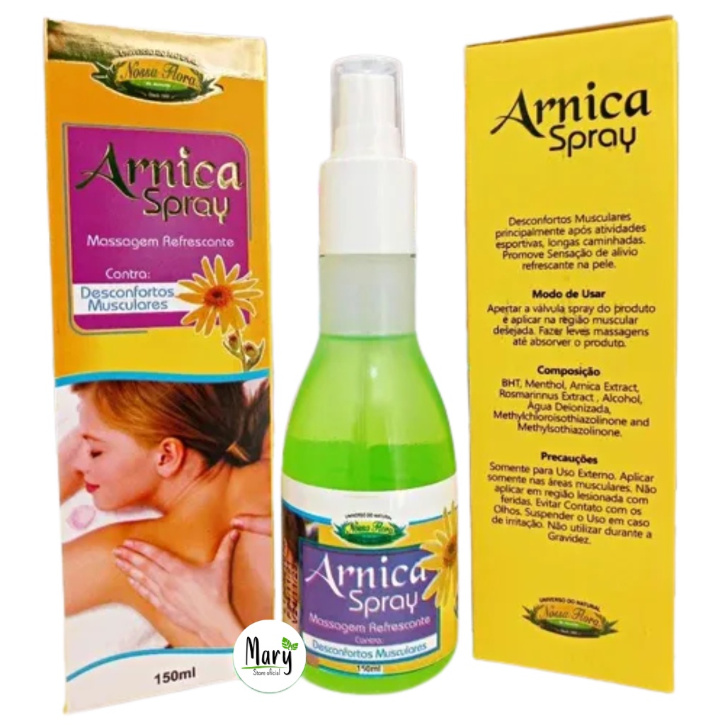Arnica Spray para Massagem Muscular 150ml Desconfortos Musculares ...