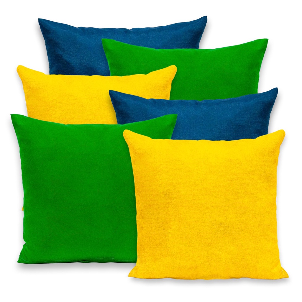 Kit 6 Capas de Almofadas Lisa Brasil Copa 40cm x 40cm Copa 2026 seleção ...
