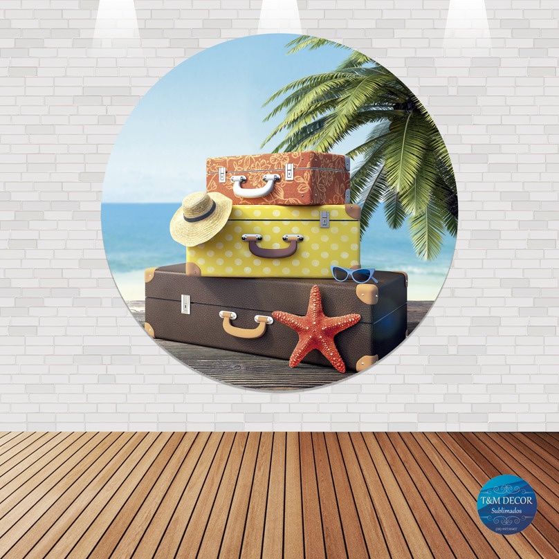Painel de festa em tecido sublimado 1,50m Viagem 01 | Shopee Brasil