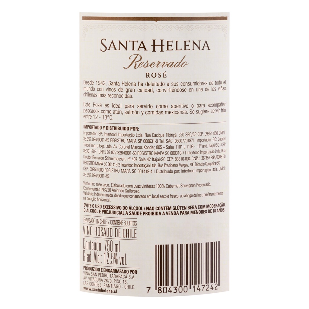 Vinho Santa Helena Reservado Rosé 750ml | Shopee Brasil