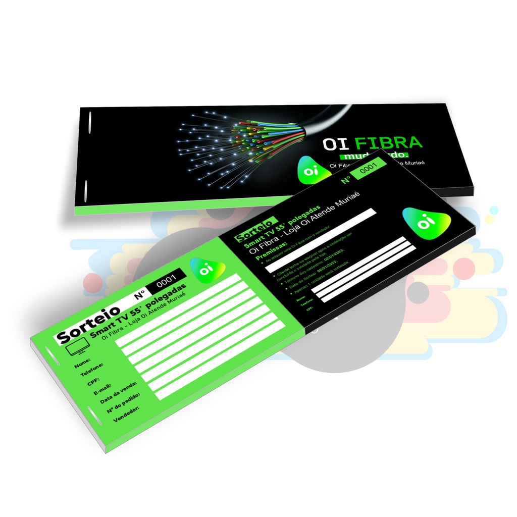 Bloco Cupom Bilhete Sorteio Serrilhado Personalizado | 50 Bilhetes ...