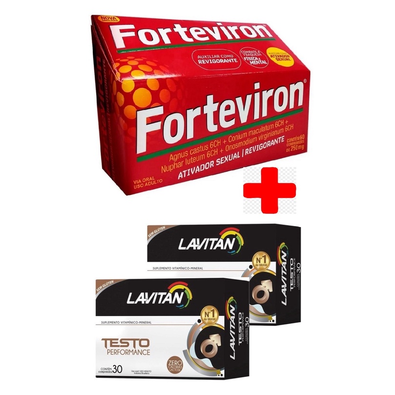 Kit Forteviron com 60 comprimidos Multivitamínico saúde sexual + 2 ...
