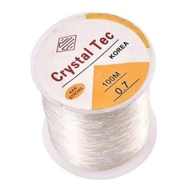 Fio de Silicone rolo GRANDE 100 metros Transparente Crystal Tech 0.7mm | Shopee Brasil