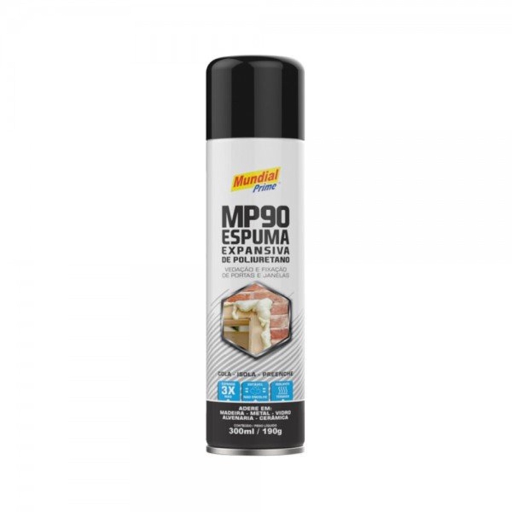 Espuma Expansiva Poliuretano 500ml x 340g Mundial Prime | Shopee Brasil