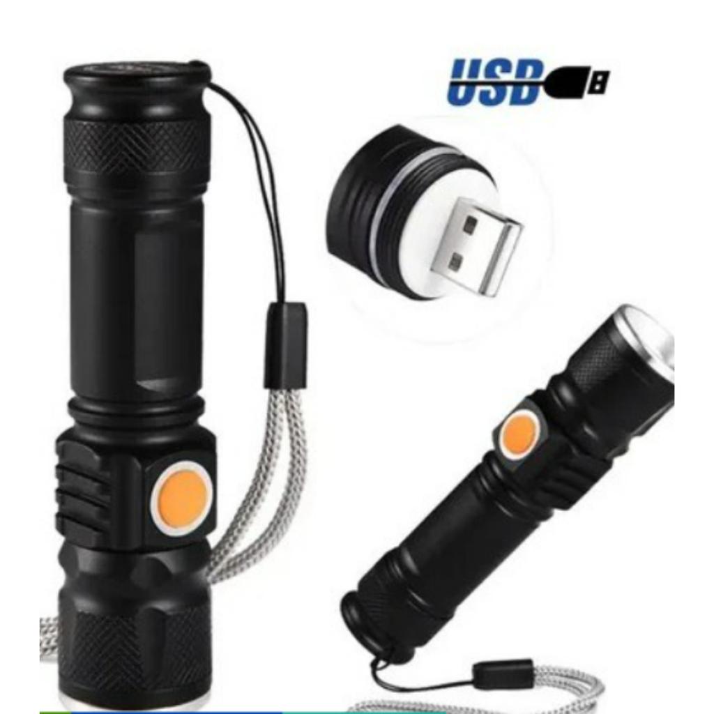 Mini Lanterna Tática Recarregável USB LED | Shopee Brasil