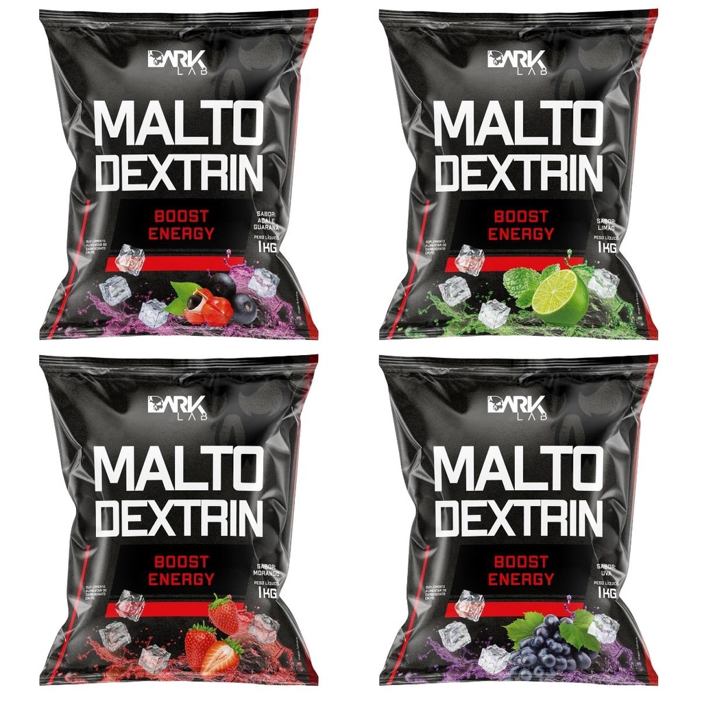 Kit 4x Maltodextrina 1kg Todos Sabores Dark Lab - Maltodextrin, Malto ...