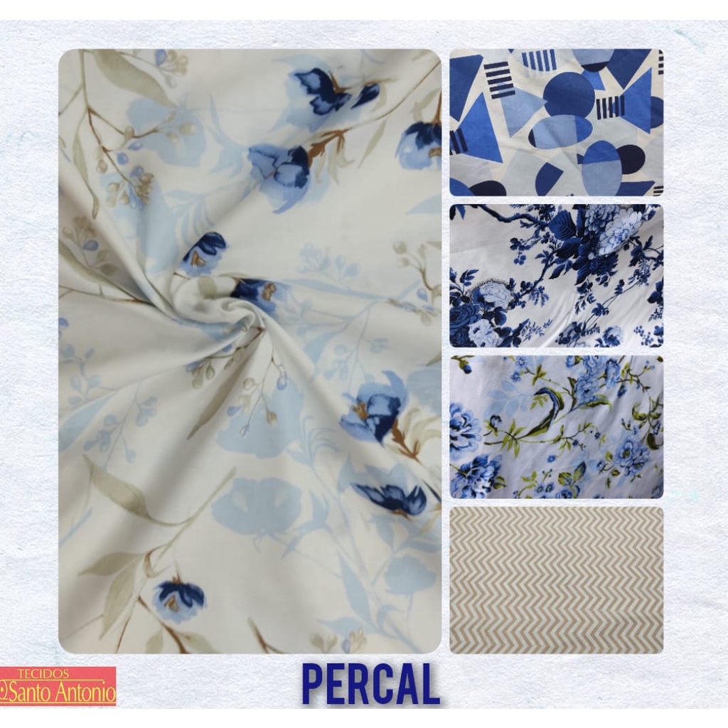 Tecido Percal 180 Fios 80% Algodão 20% poliéster (1,00m x 2,50m ...