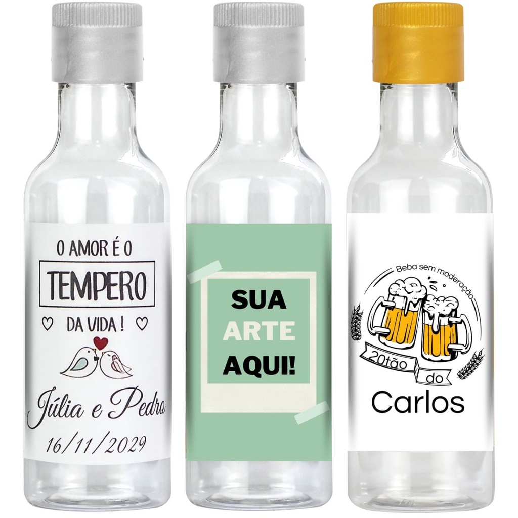 100 Mini Garrafinhas Frasco Personalizadas 50ml Lembrancinhas Festas | Shopee Brasil