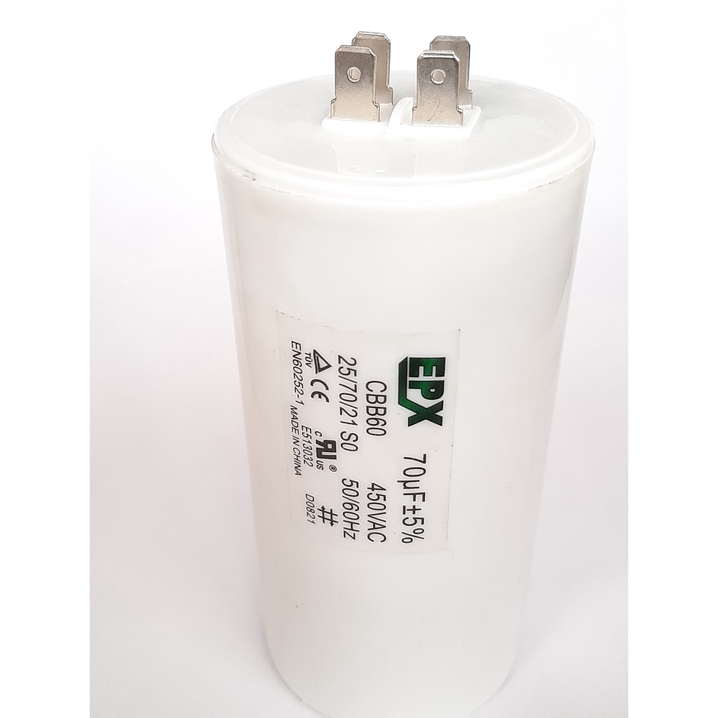 Capacitor Permanente Cbb60 (70uf X 450volts) 50/60hz 450vac | Shopee Brasil