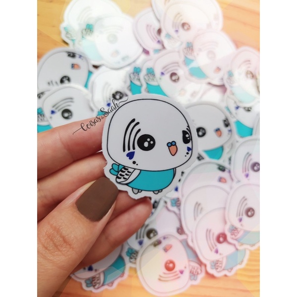 Sticker Periquito - Vinil Laminação Brilho ( Ave, Pássaro, Periquito ...