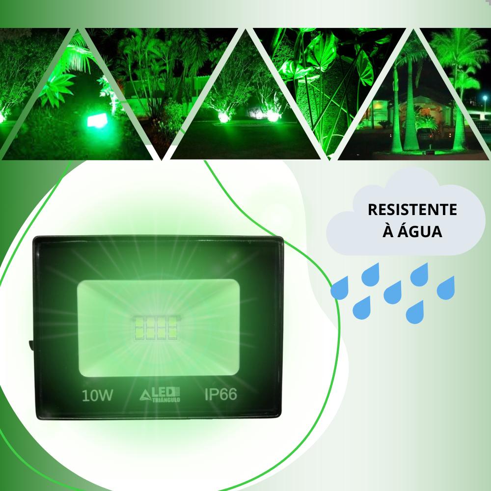 Refletor Externo Holofote Verde 10w LED Bivolt Prova D'agua | Shopee Brasil