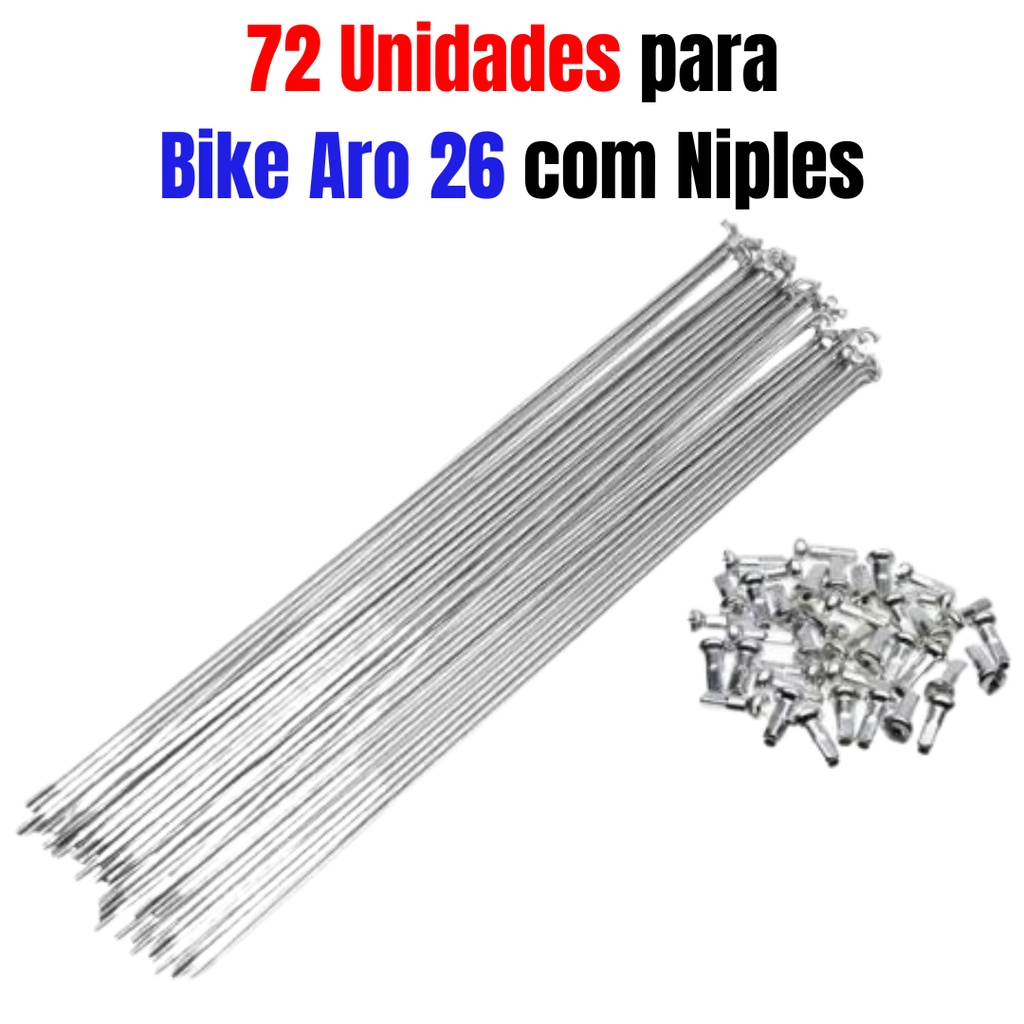 Raios de Bicicleta (INOX) Aro 24, 26, 29, 700 com Niples | Shopee Brasil