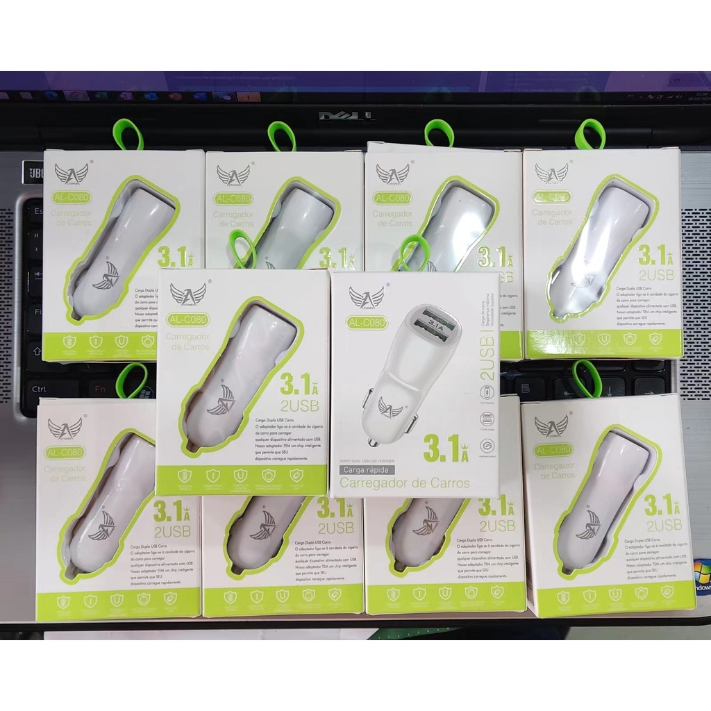 kit 10 Carregador Veicular Turbo Usb 2 Entradas le-507/AL-C080 funte | Shopee Brasil