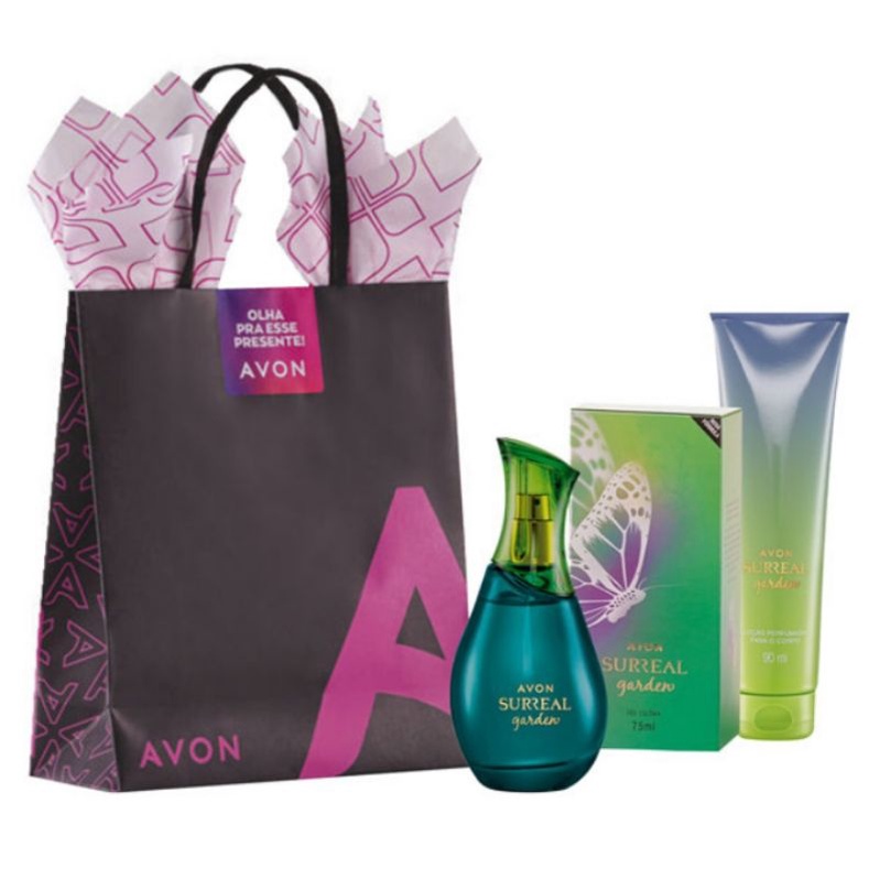 kit presente perfume Surreal Avon (colônia) 100 ml lançamento | Shopee ...