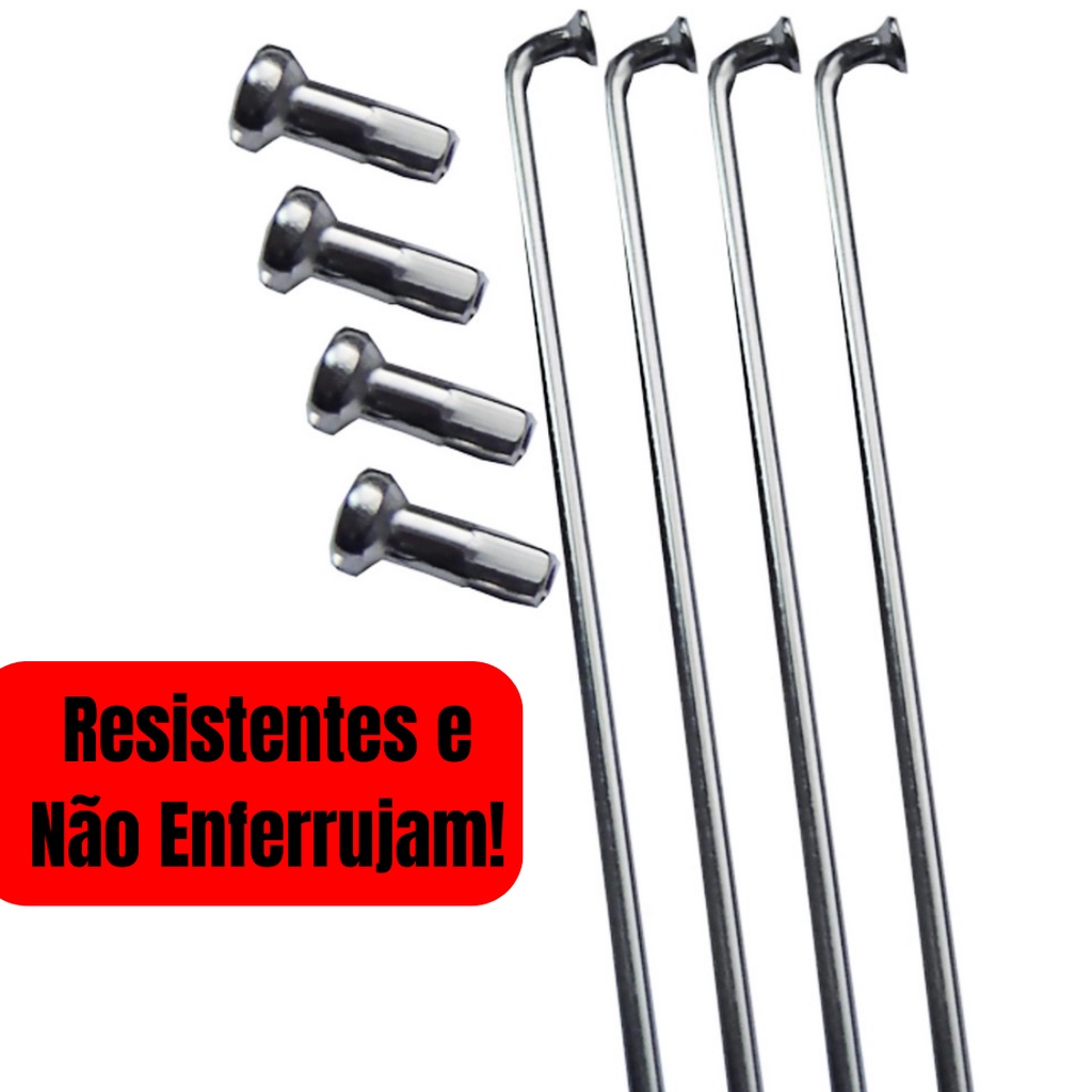 Raios de Bicicleta (INOX) Aro 24, 26, 29, 700 com Niples | Shopee Brasil