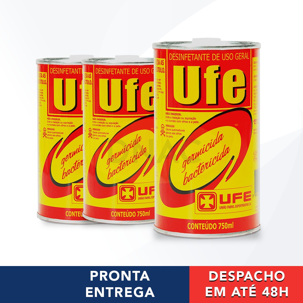 Kit 3 Desinfetante Bactericida Germicida Creolina Lata 750ml UFE ...