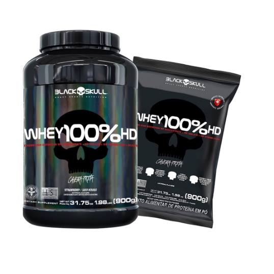 Kit Suplemento Combo Whey 100 Hd Refil Whey 100 Hd Pote 900g Whey