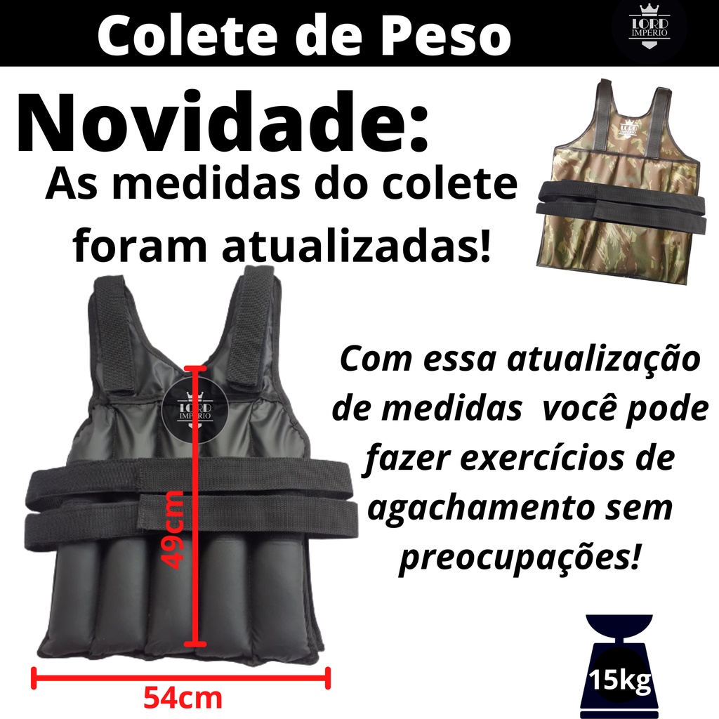 Colete De Peso 15kg Para Treinamento Funcional Colete De Carga Crossfit ...