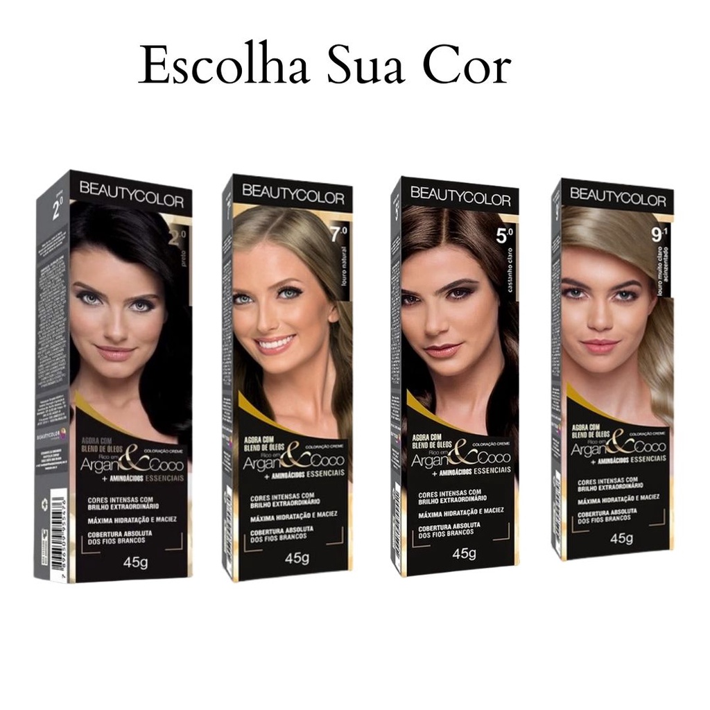 Tinta De Cabelo Profissional Beautycolor Coloração Creme 45g | Shopee ...
