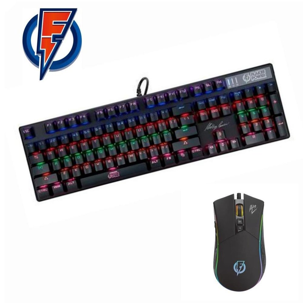 Kit Teclado Royale Mecanico E Mouse Epic Flakes Power | Shopee Brasil