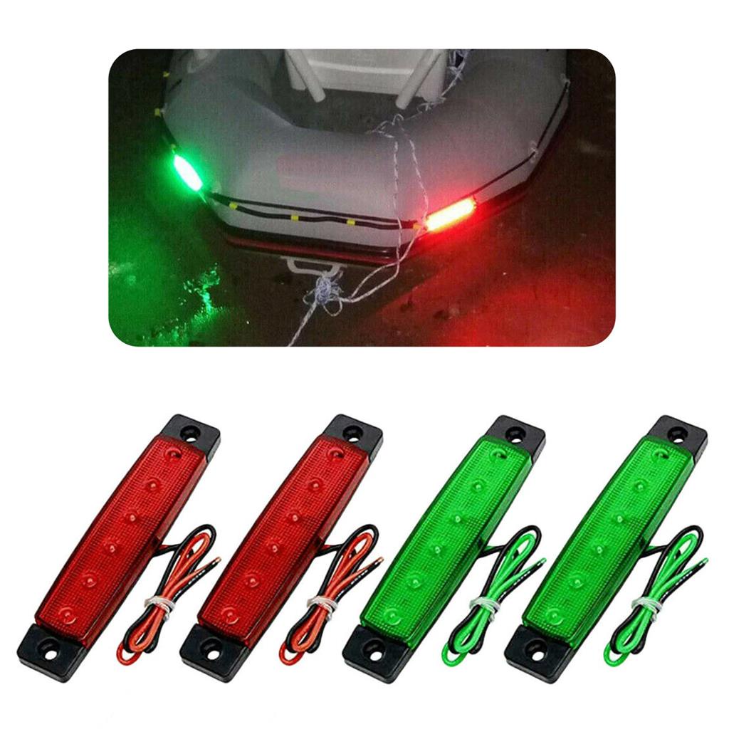 Kit 4 Luz Navegação 6 Leds Verde Vermelha Bombordo Boreste Barco Lancha ...