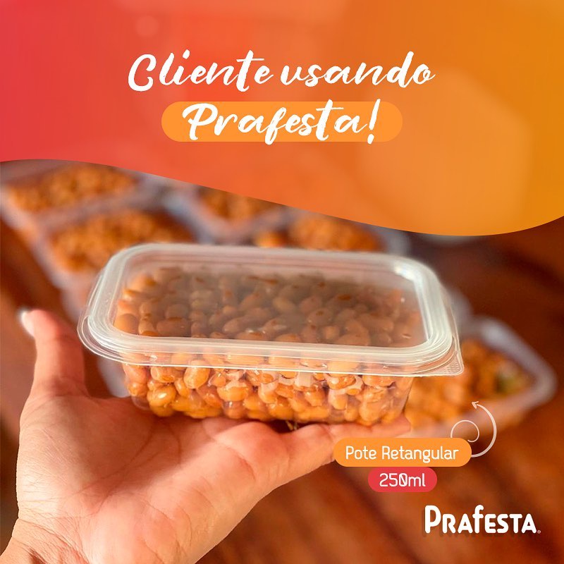 Pote Retangular 250ml c/24 Prafesta | Shopee Brasil