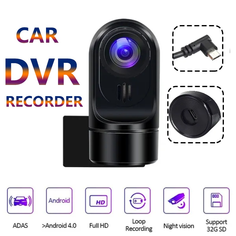 Mini Câmera DVR ADAS HD 1080P Dash Cam Camara USB Gravador De Carro ...