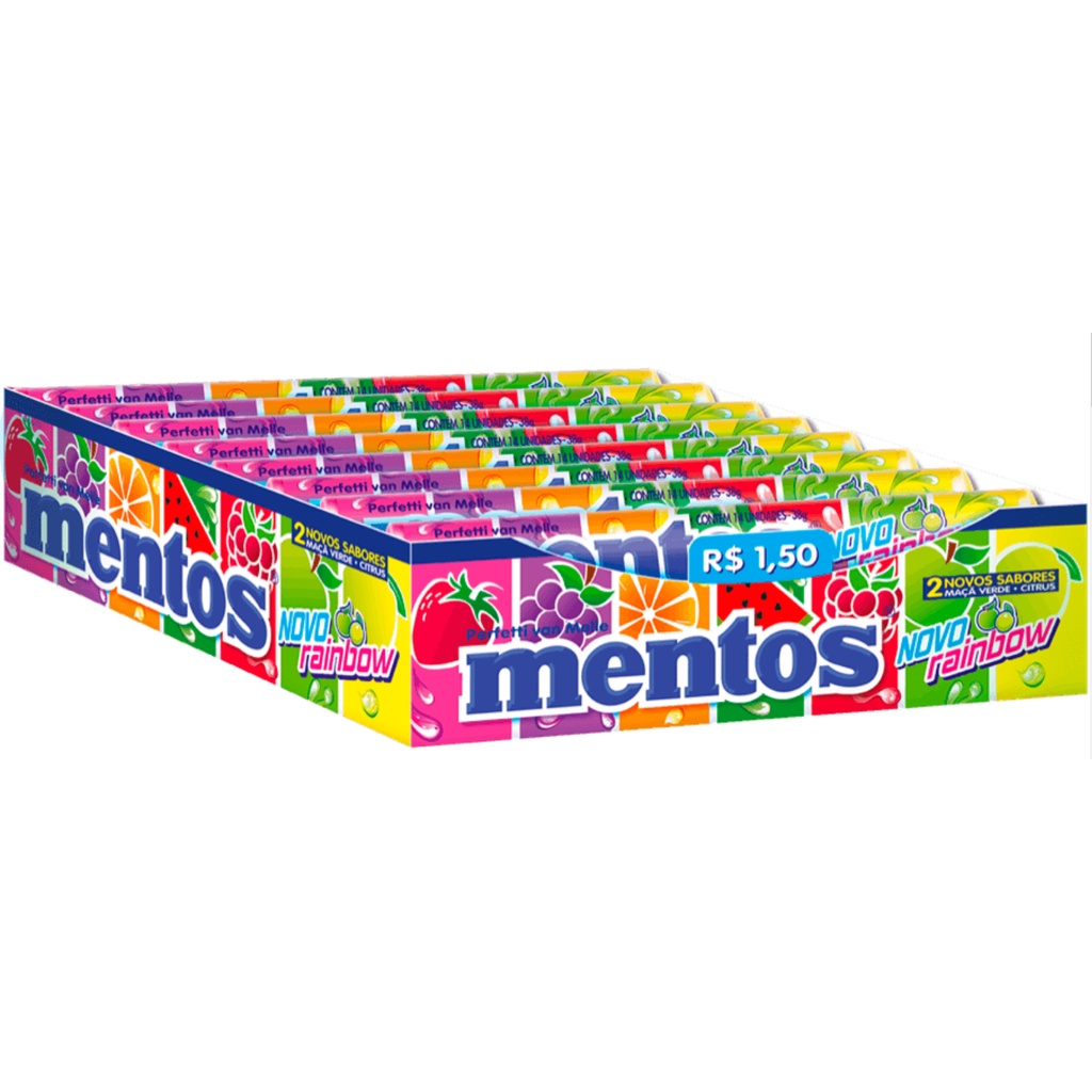 16 MENTOS SABOR MIX DE FRUTAS STICK MASTIGÁVEL 37,5G | Shopee Brasil