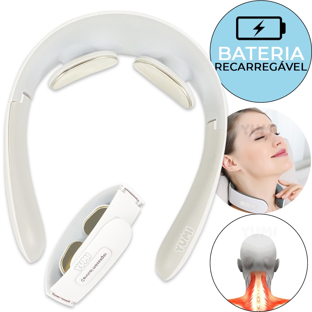 Massageador Cervical Colar Relaxamento Pescoço Fisioterapia Tens