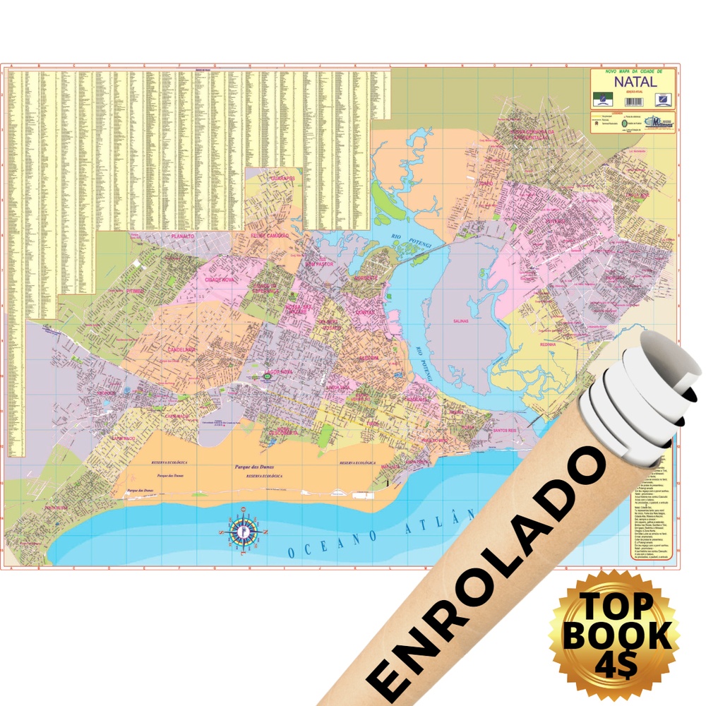 Mapa Cidade de Natal RN Politico Rodoviario Poster Geografico | Shopee ...