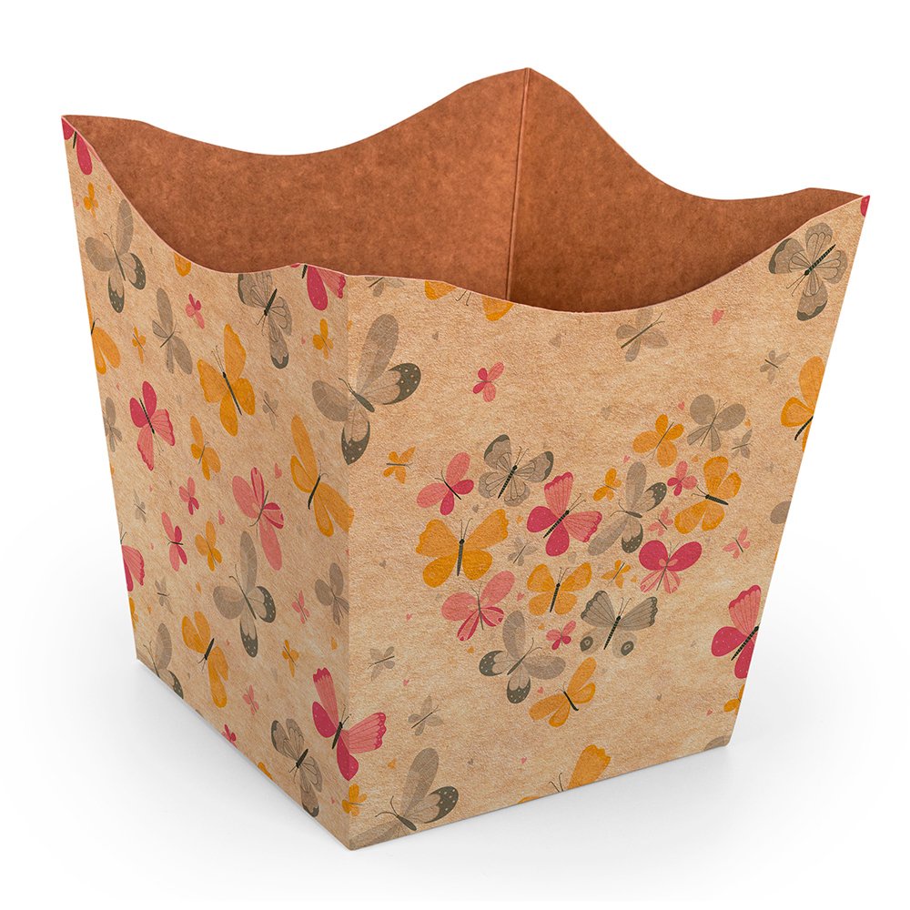 Cachepot de Papel Grande Papel Decorado Borboletario Kraft Unidade ...