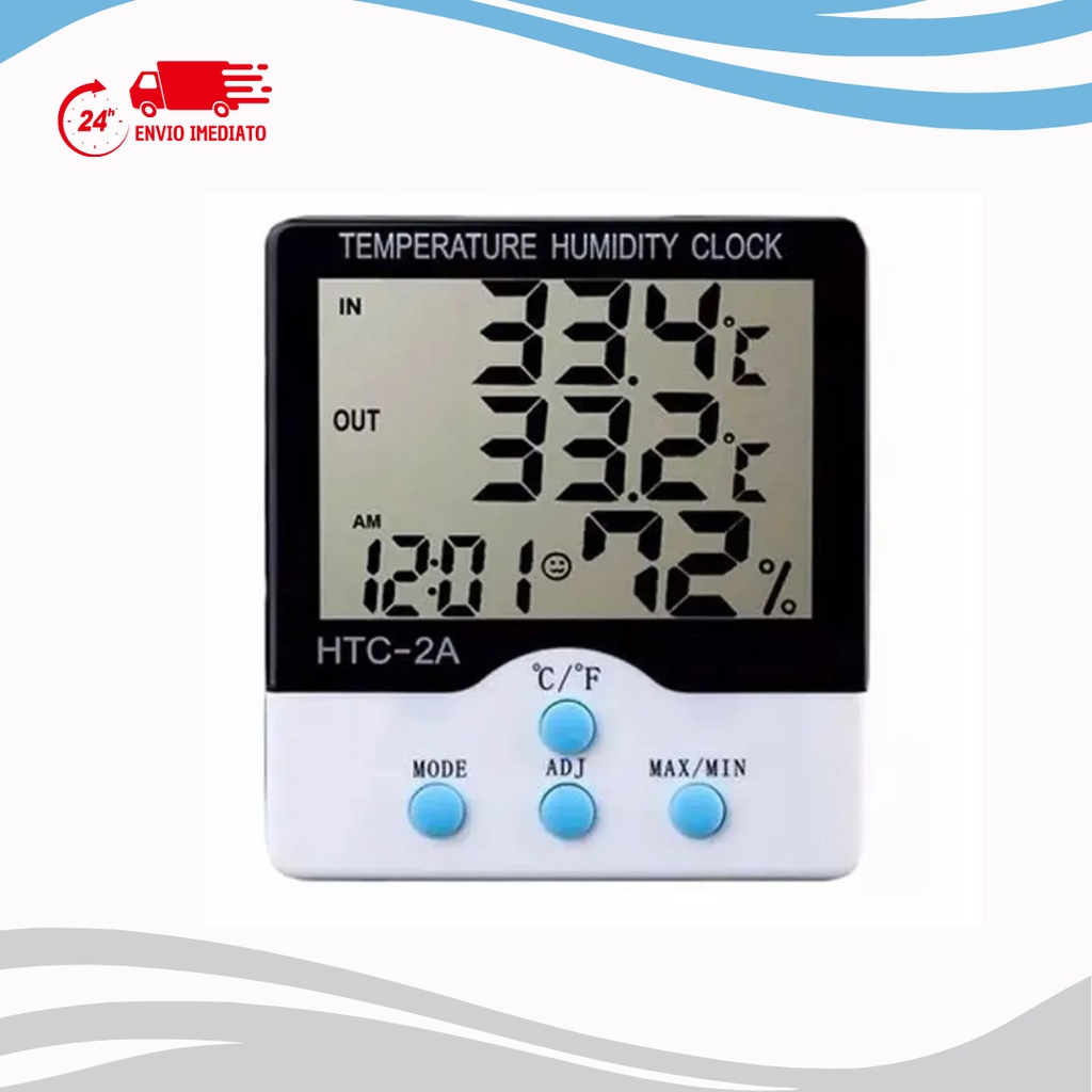 TERMÔMETRO MEDIDOR TEMPERATURA UMIDADE INTERNO E EXTERNO COM HIGRÔMETRO HTC-2A | Shopee Brasil