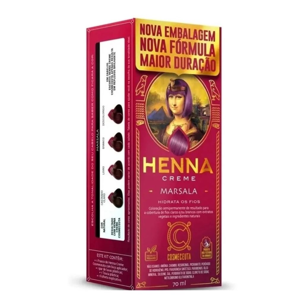 Tintura Creme Henna Cosmeceuta Marsala 70ml | Shopee Brasil
