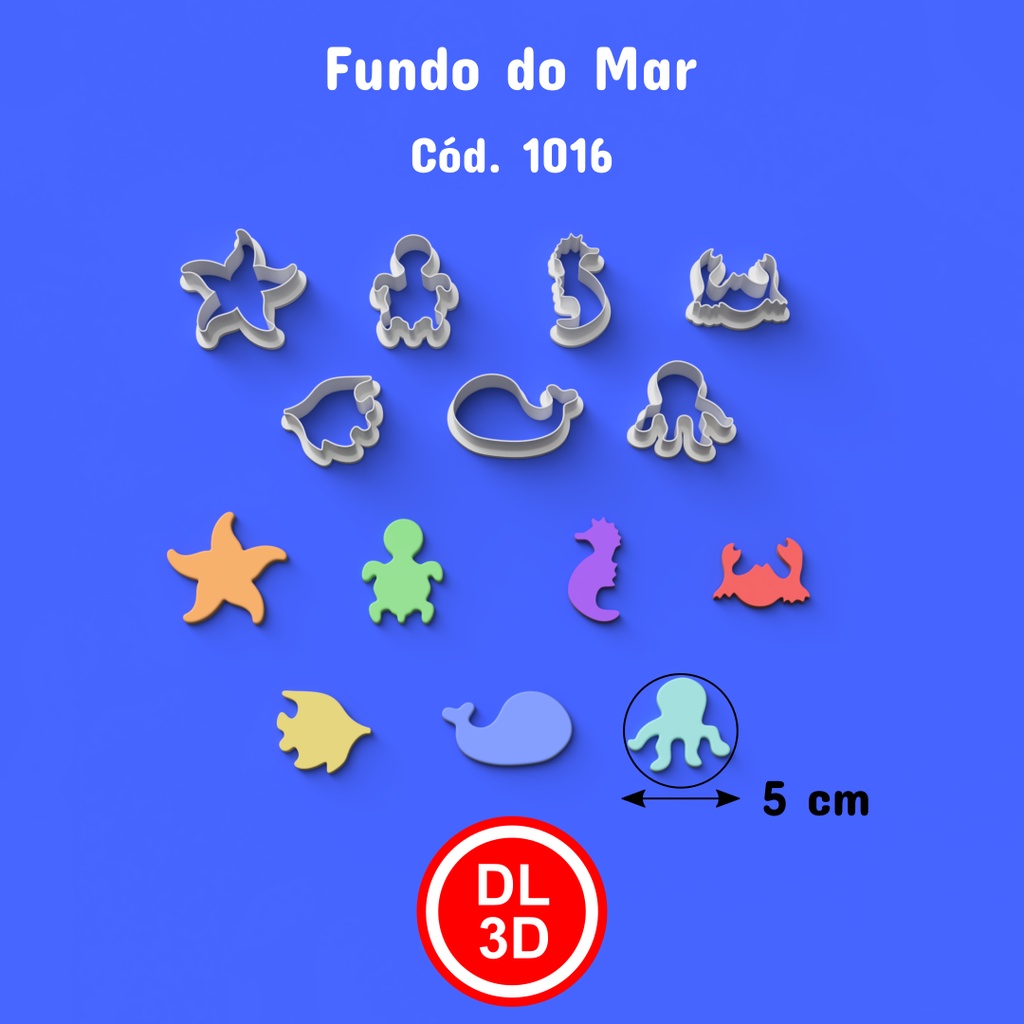 Kit Cortador Fundo do Mar 5cm | Shopee Brasil
