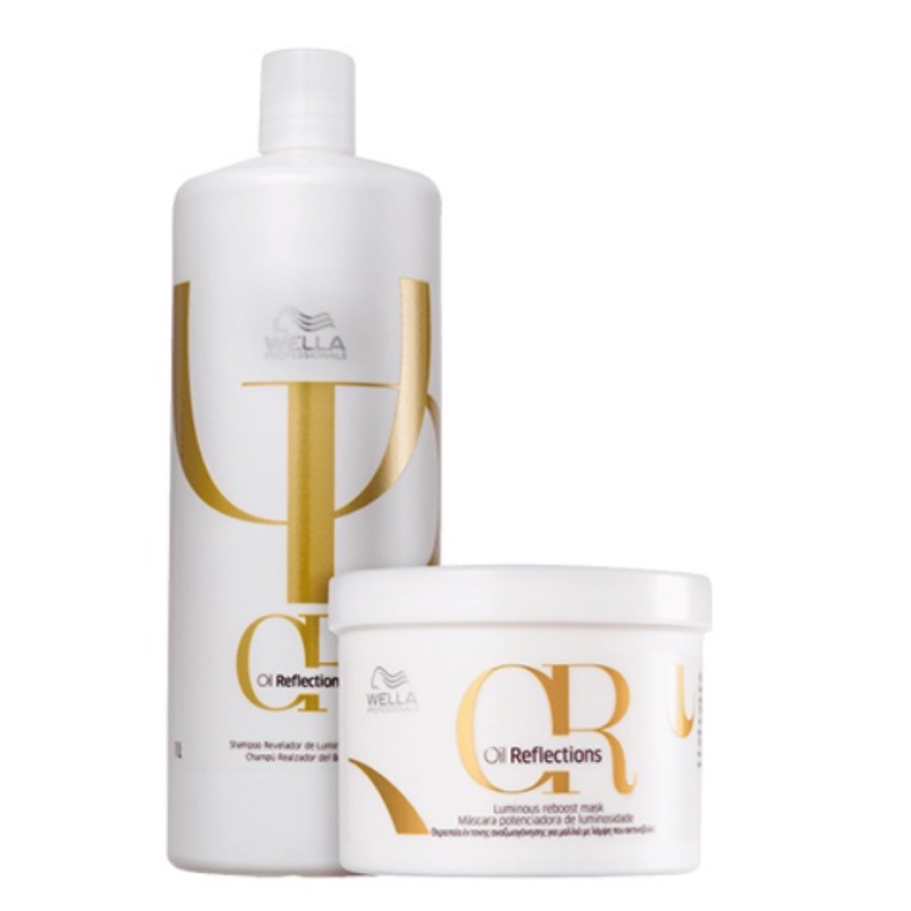 Kit Wella Oil Reflections Shampoo 1 Litro + Máscara 500g | Shopee Brasil