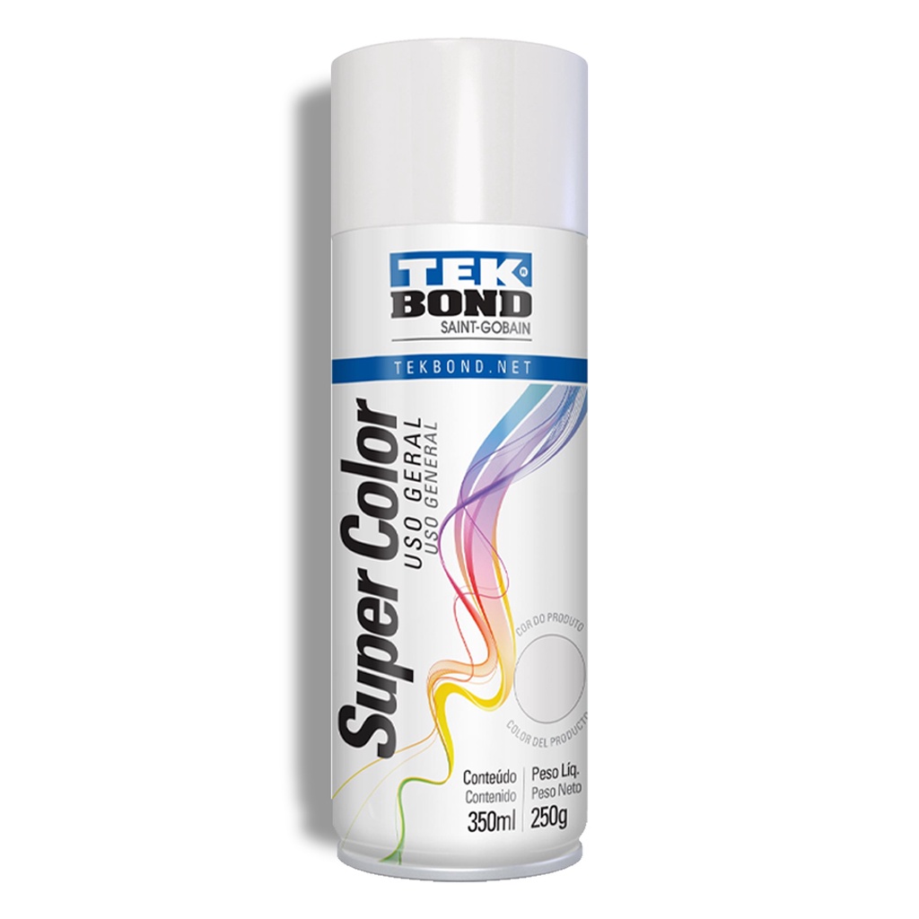 Tinta Spray Tek bond Super Color Uso Geral 350ml Branco Gelo | Shopee ...