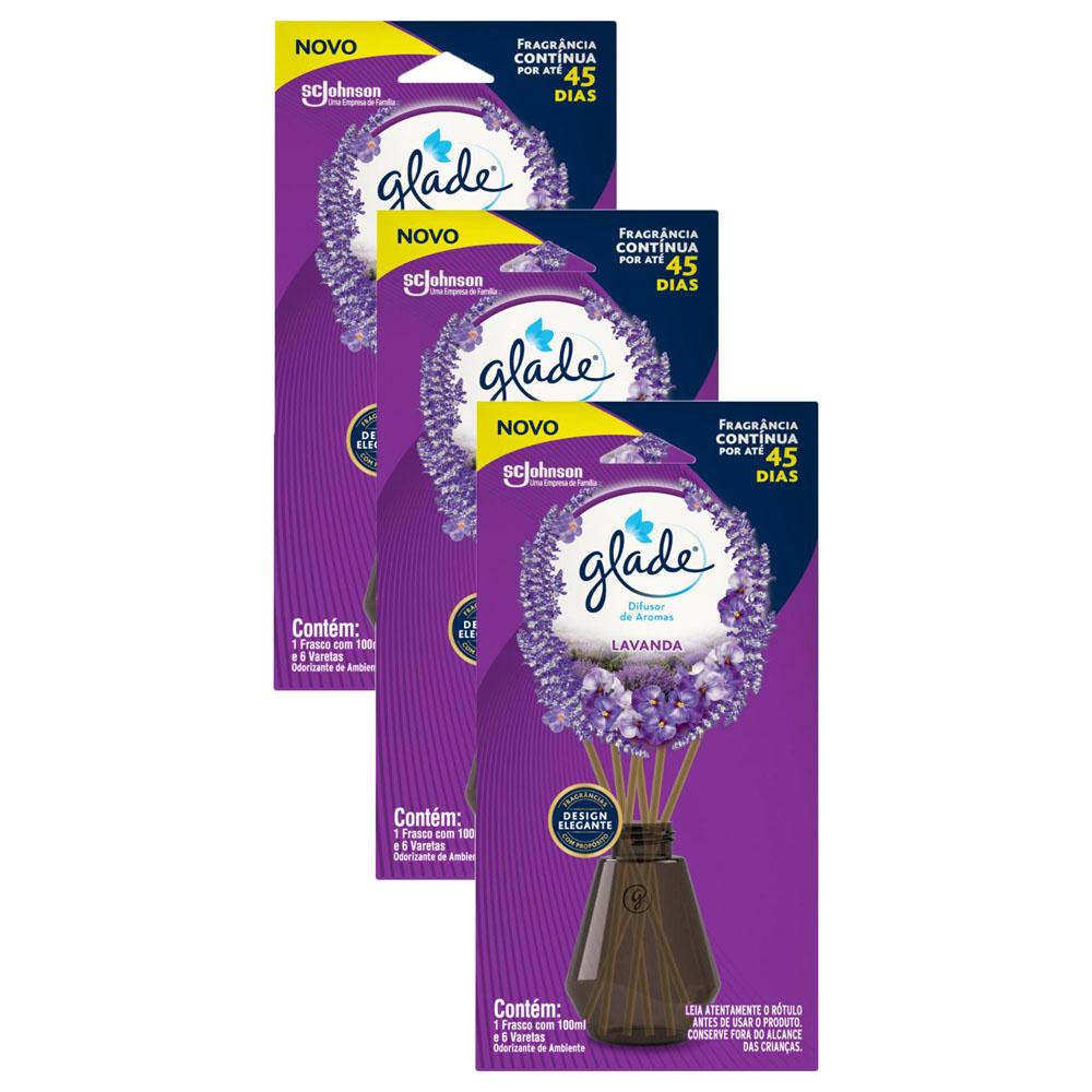 Kit 3 Difusores de Ambiente Glade Lavanda 100ml | Shopee Brasil