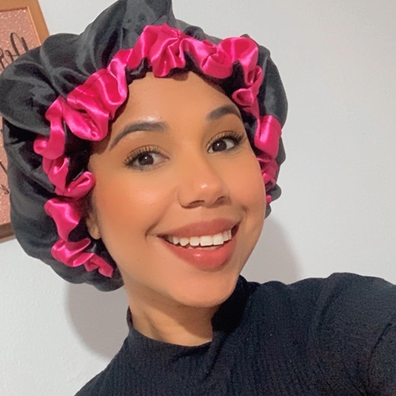 Touca de cetim toc touca de cetim cabelo cacheado touca de cabelo touca ...