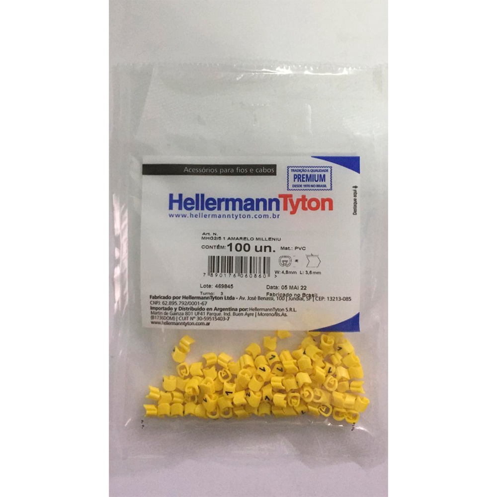 Marcador Fios e Cabos Helagrip 1 MHG2/5 Hellermann Tyton | Shopee Brasil