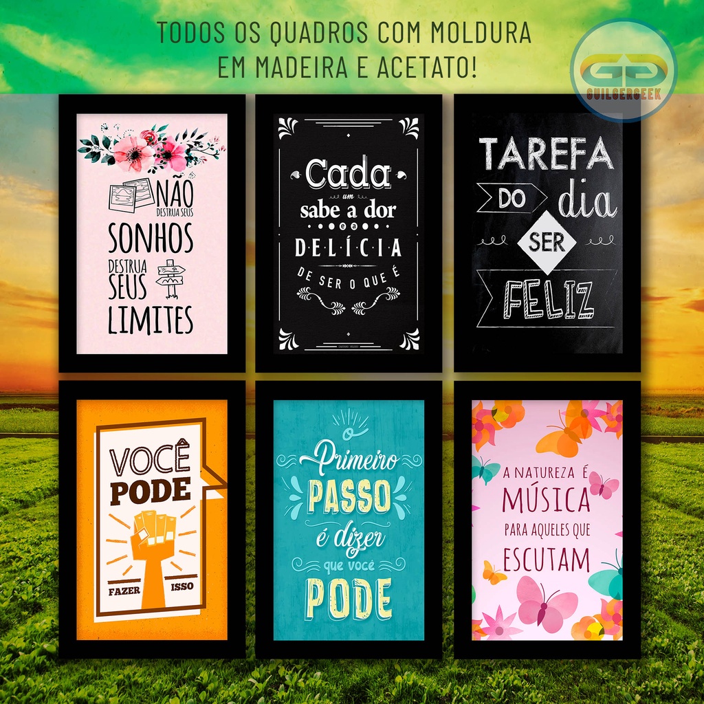 Quadros Decorativos Personalizados Frases Pensamentos Motivacionais ...