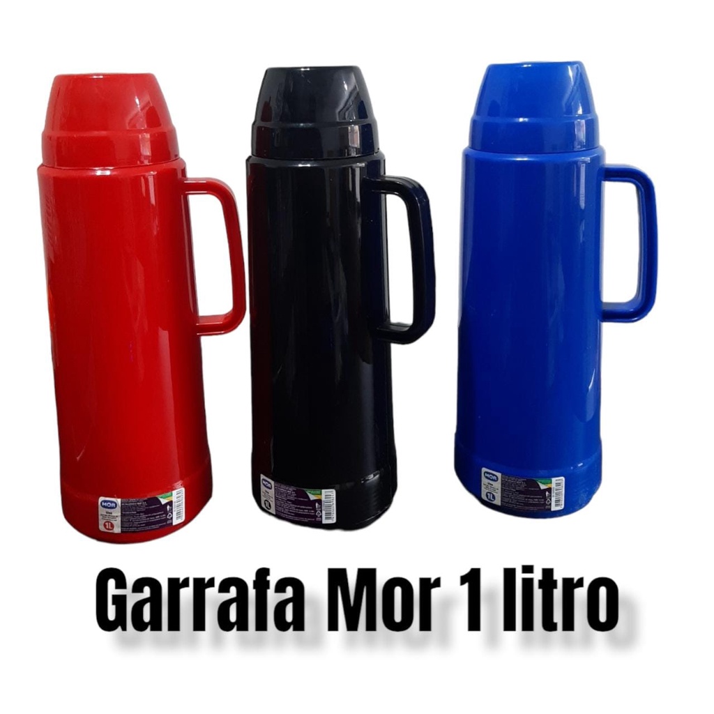 GARRAFA TERMICA MOR 1 LITRO CORES AZUL VERMELHA E AZUL | Shopee Brasil