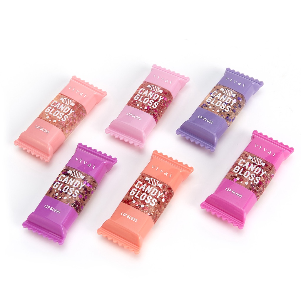 Lip Gloss Labial Docinho Candy Teen Kit c/ 6 Cores e Sabores Vivai ...