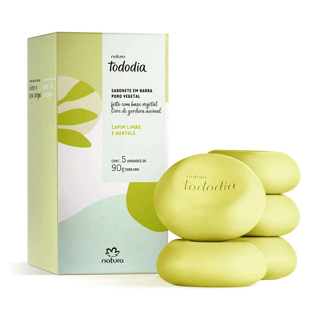 Natura Sabonete Em Barra Puro Vegetal Tododia Capim Limão e Hortelã ...